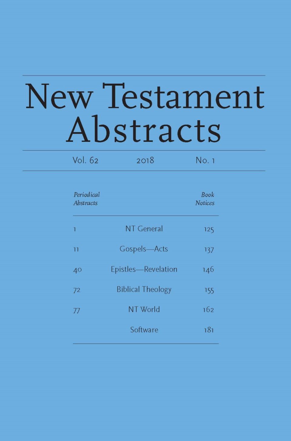 New Testament Abstracts - Catholic University of America Press
