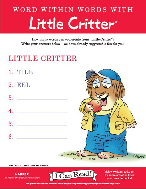 Little Critter | I Can Read Books | ICanRead.com