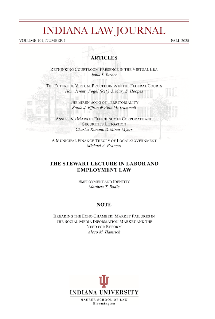 Indiana Law Journal - Indiana University Press
