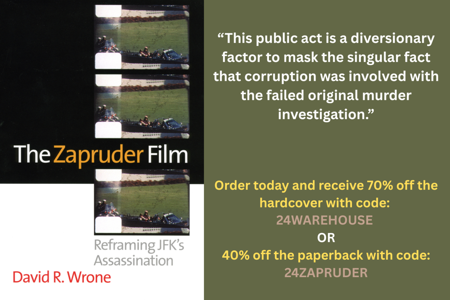 The Great Diversion: Newly Released Documents on the JFK Assassination by David R. Wrone ...