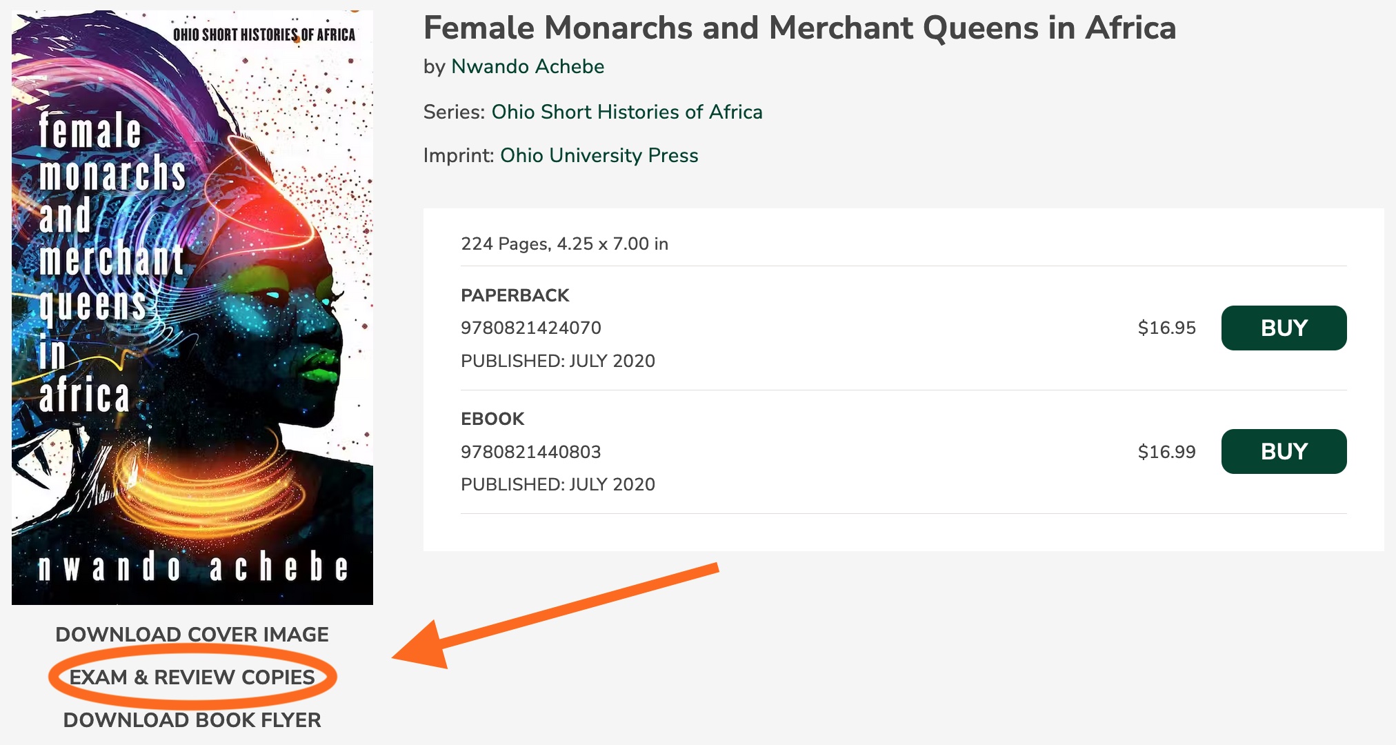 Exam, Desk, and Review Copy Request Form - Ohio University Press