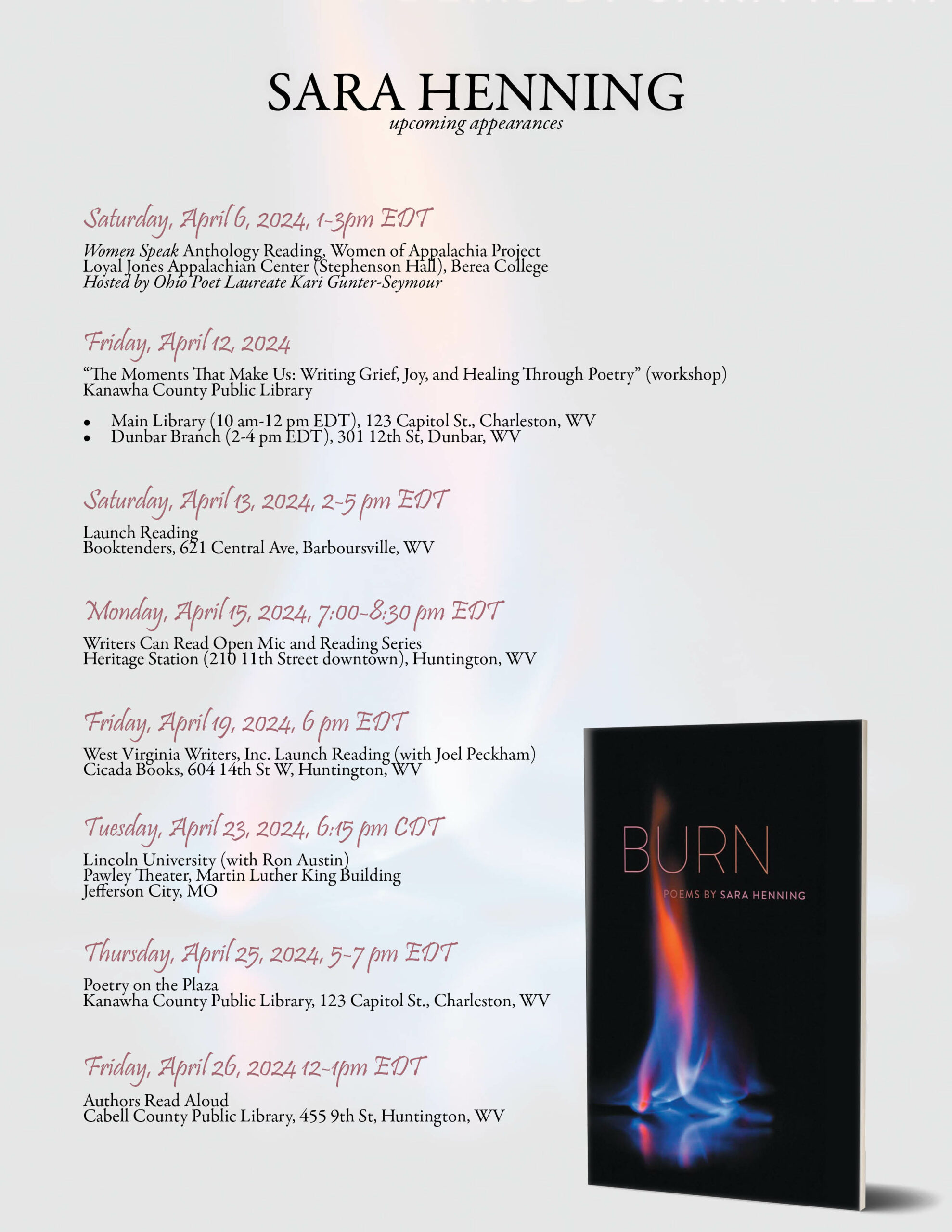 Sara Henning Celebrates National Poetry Month - Southern Illinois ...