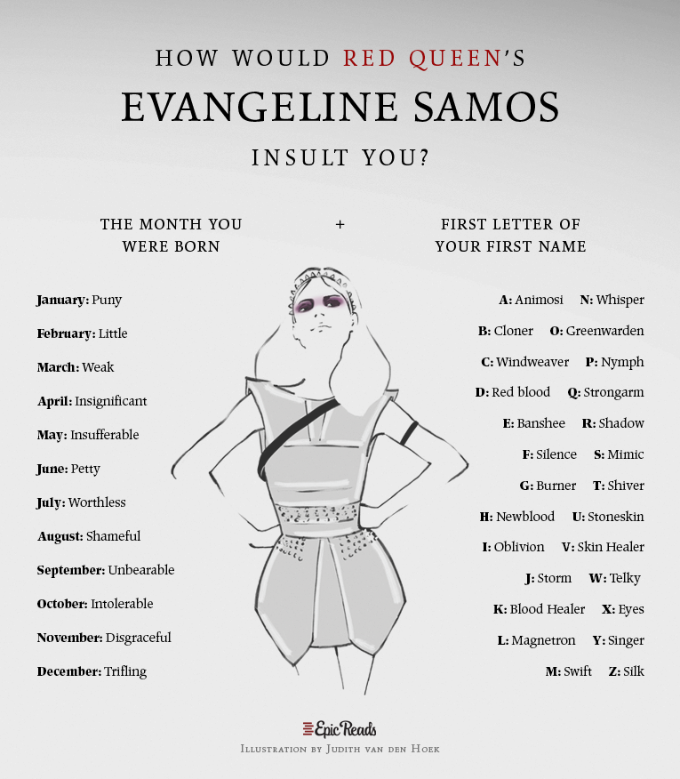 How Would Red Queen's Evangeline Samos Insult You?