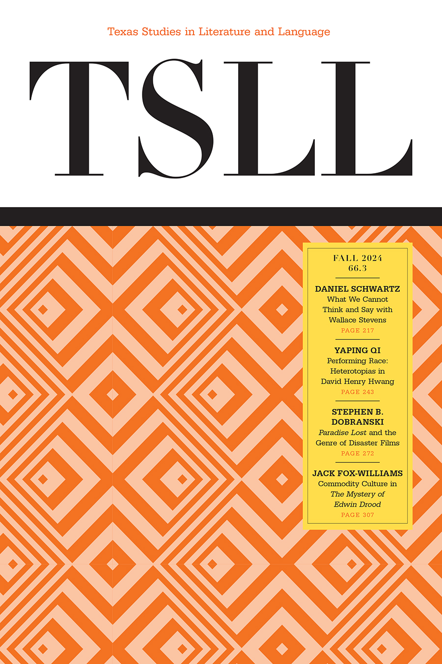 Texas Studies in Literature and Language - University of Texas Press