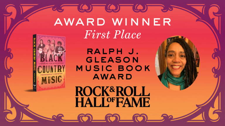 Francesca Royster wins the 2023 Ralph J. Gleason Music Book Award!