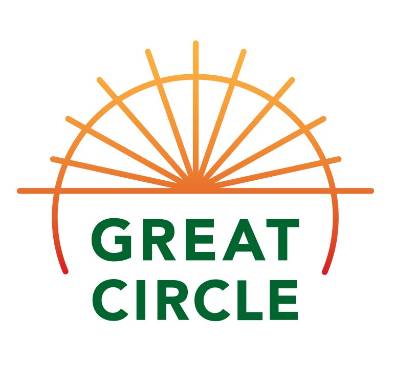 Great Circle Logo Groen Bladlogo Met Cirkel Frame Geweldig Voor Eco