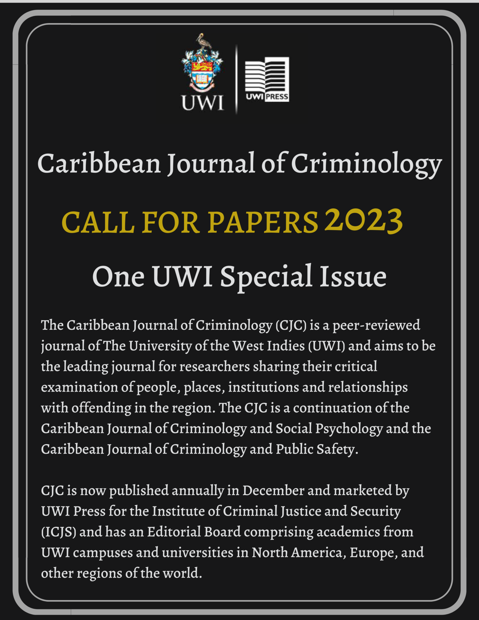 Call For Papers 2023 University Of The West Indies Press Call For Papers 2023 University Of The West Indies Press