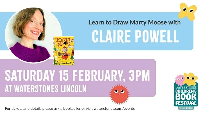 Learn to Draw Marty Moose with Claire Powell at the Waterstones Children's Book Festival ...